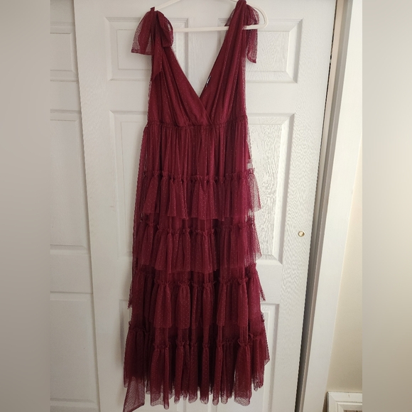 ARULA | Dresses | Nwt Arula Red Ruffled Tiered Maxi Gown | Poshmark